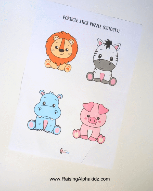 DIY Popsicle Stick Puzzle Game For Preschool | FREE Printable » Raising ...