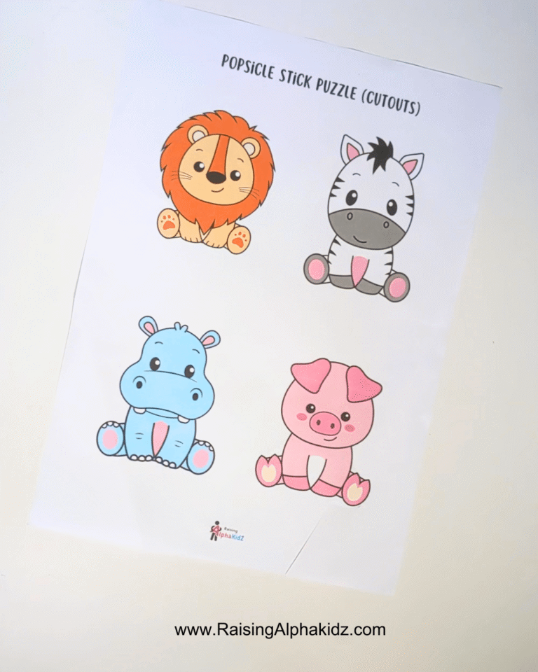 DIY Popsicle Stick Puzzle Game For Preschool | FREE Printable » Raising ...