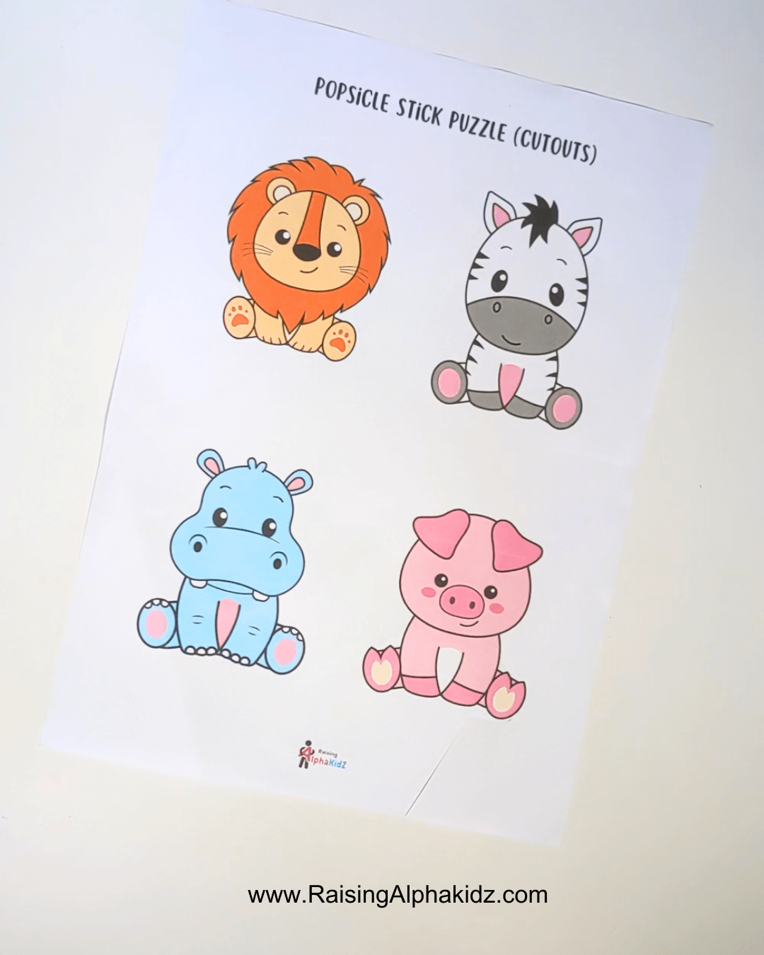 DIY Popsicle Stick Puzzle Game For Preschool | FREE Printable » Raising ...