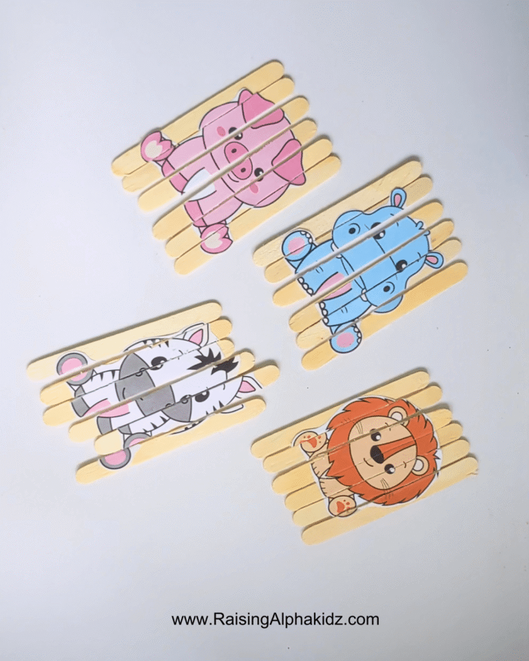 DIY Popsicle Stick Puzzle Game For Preschool | FREE Printable » Raising ...