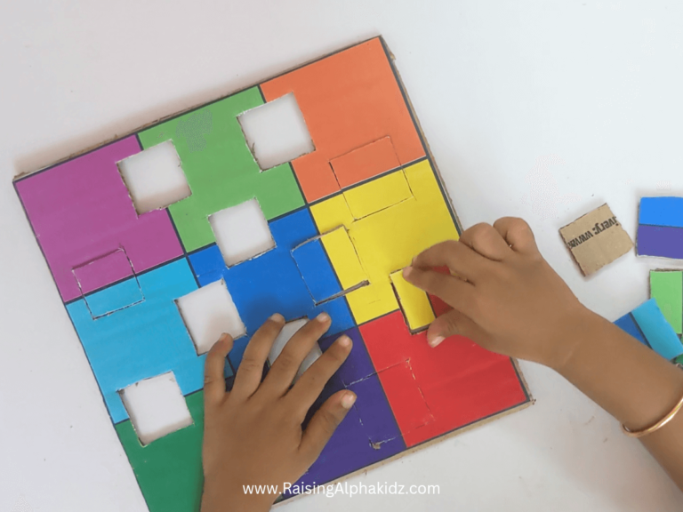 DIY Colours Grid Puzzle Activity With FREE Printables » Raising Alphakidz