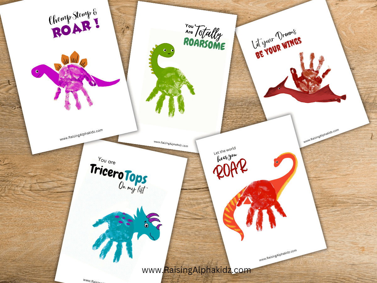 Easy Dinosaur Handprint Art Ideas With FREE Templates » Raising Alphakidz