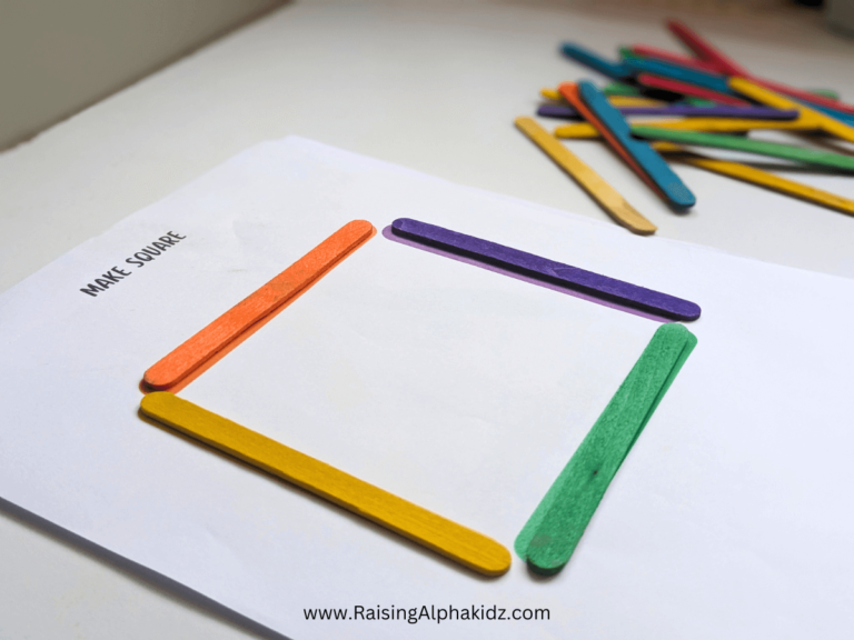 DIY Popsicle Stick Shapes Mat Printable - Preschool Shape Activity ...