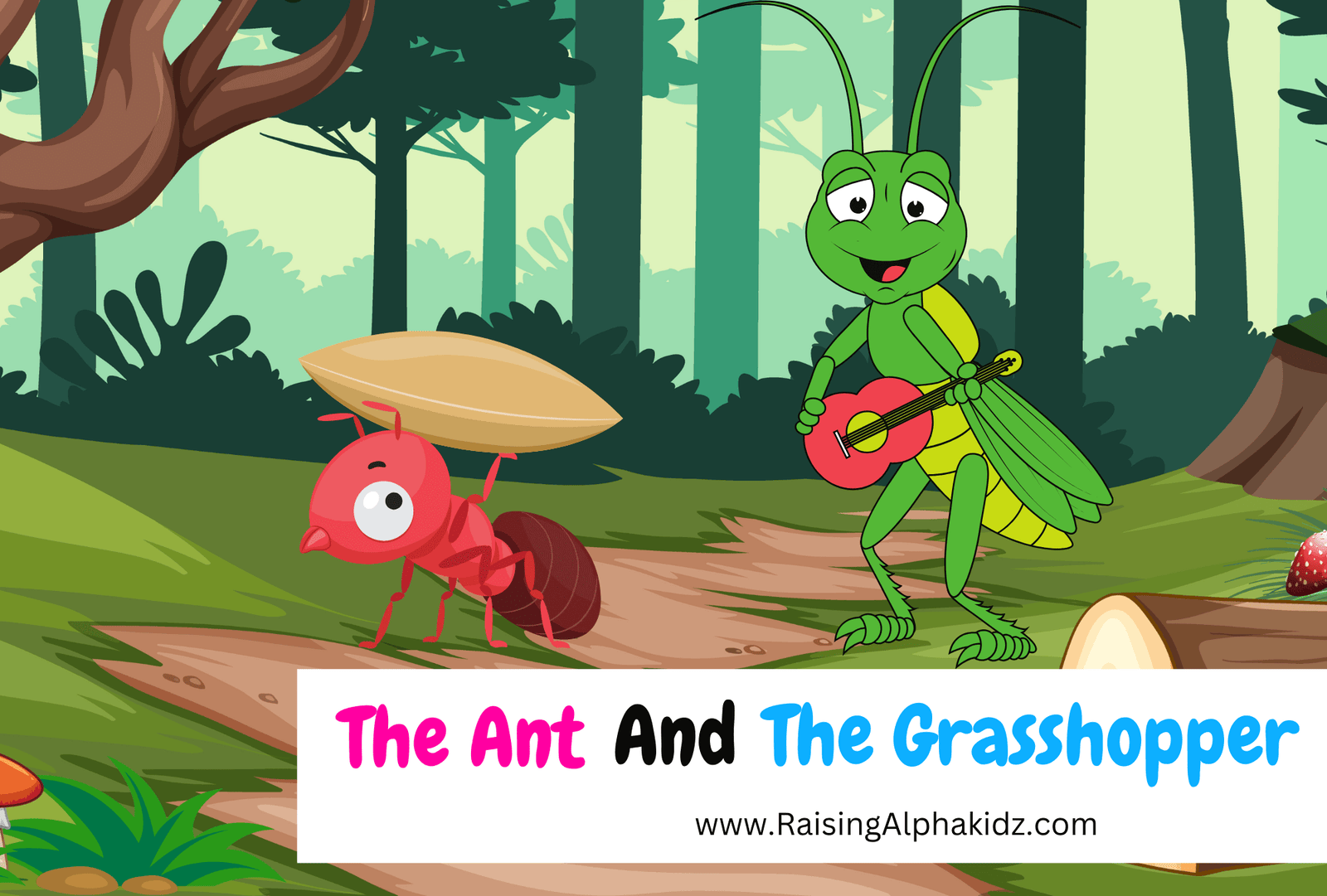 Cartoon Grasshopper And Ant