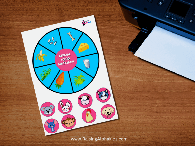 Animal and Their Food Matching Activity – Free Pdf » Raising Alphakidz