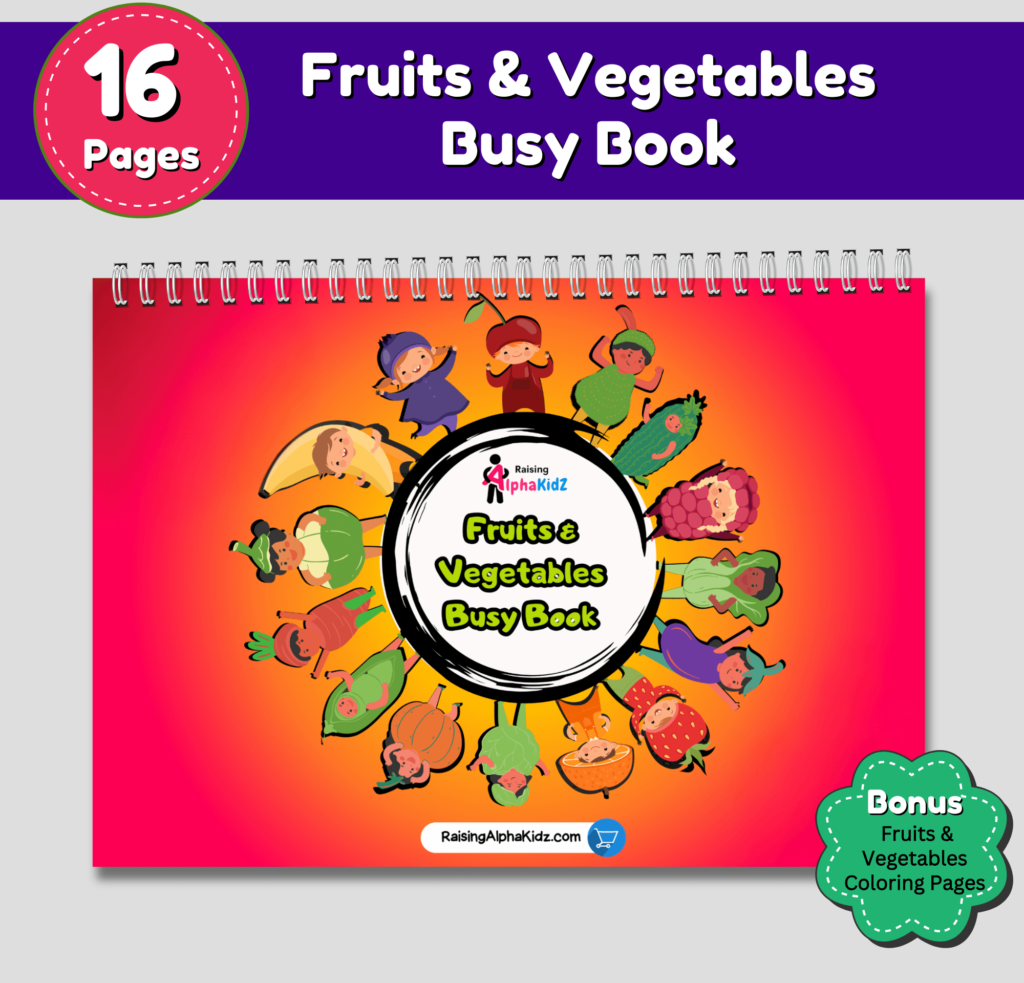 Fruits & Vegetables Busy Book Printable » Raising Alphakidz