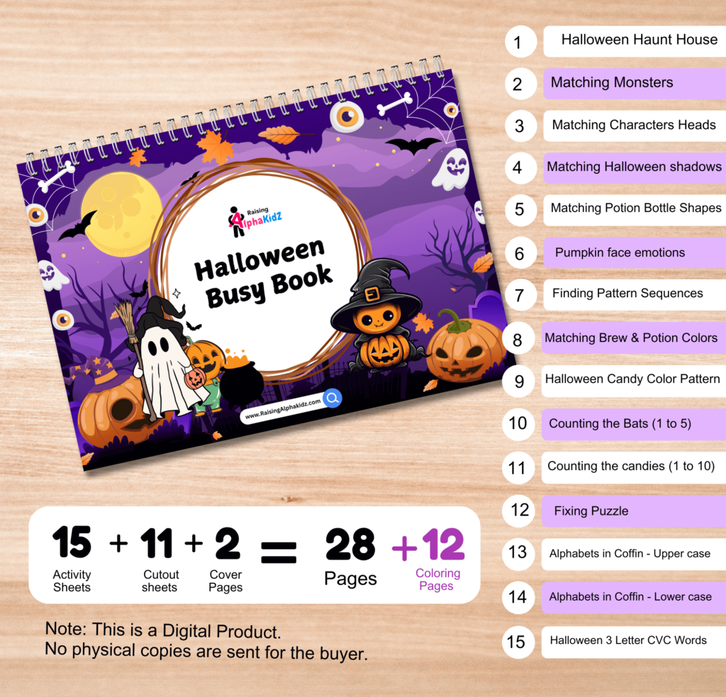 Halloween Busy Book Printable » Raising Alphakidz