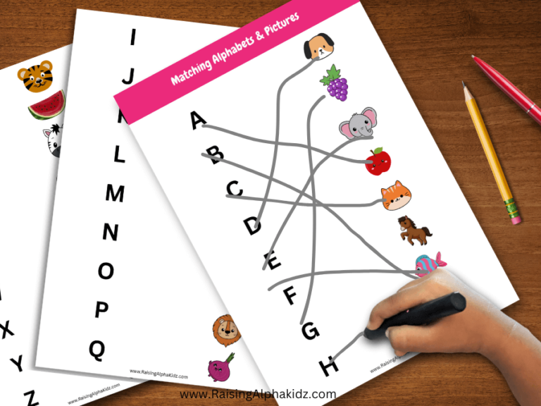 A to Z Alphabets to Objects Matching Worksheets » Raising Alphakidz