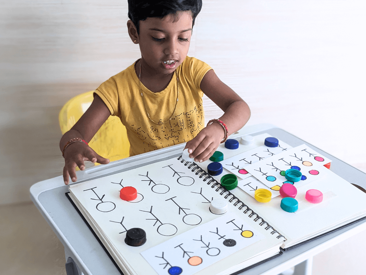 Visual Discrimination Activity Using Bottle Caps For Preschoolers ...