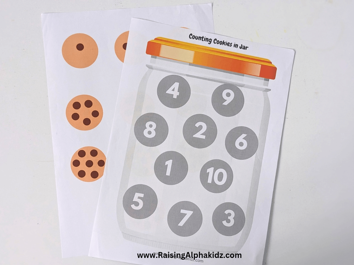 Cookie Jar Counting Activity For Kindergarten - Free Printable ...