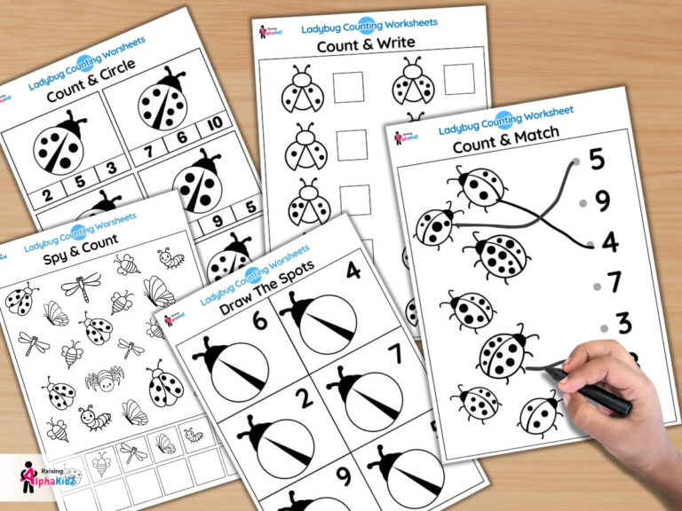 Ladybug Spots Counting Activity | Free Printable » Raising Alphakidz