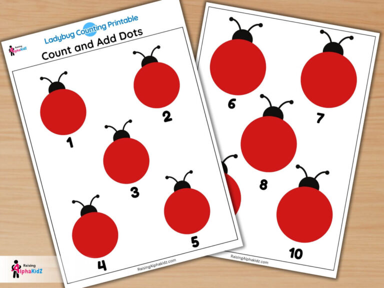 Ladybug Spots Counting Activity | Free Printable » Raising Alphakidz