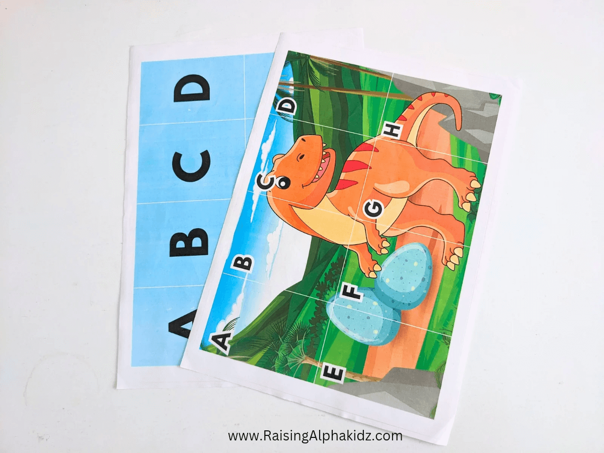 How To Make Dinosaur Alphabet Puzzle for Preschoolers » Raising Alphakidz